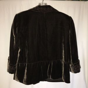 Tahari | Jackets & Coats | Tarahi Velvet Brown Jacket Large | Poshmark